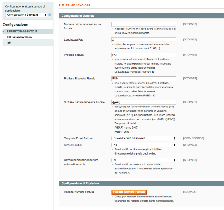 Italian Invoices - modulo fatturazione italiana magento - EM